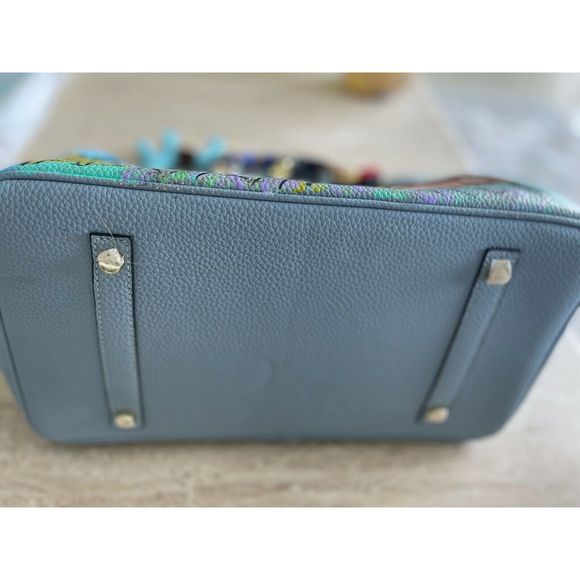 Anca Barbu | Bags | Anca Barbu Satchel Blue Extra Large Painting ...